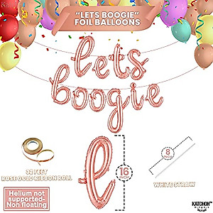 KatchOn, Rose Gold Lets Boogie Balloons - 16 Inch, 90s Party Decorations | Disco Party Balloons, Disco Ball Balloons for Disco Party Decorations | 70s Party Decorations | 80s Decorations for Party