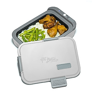 Hot Bento – Self Heated Lunch Box and Food Warmer – Battery Powered, Portable, Cordless, Hot Meals for Office, Travel, Jobsite, Picnics, Outdoor Recreation, Kitchen Meal Prep (Titanium) (HB-T-1)
