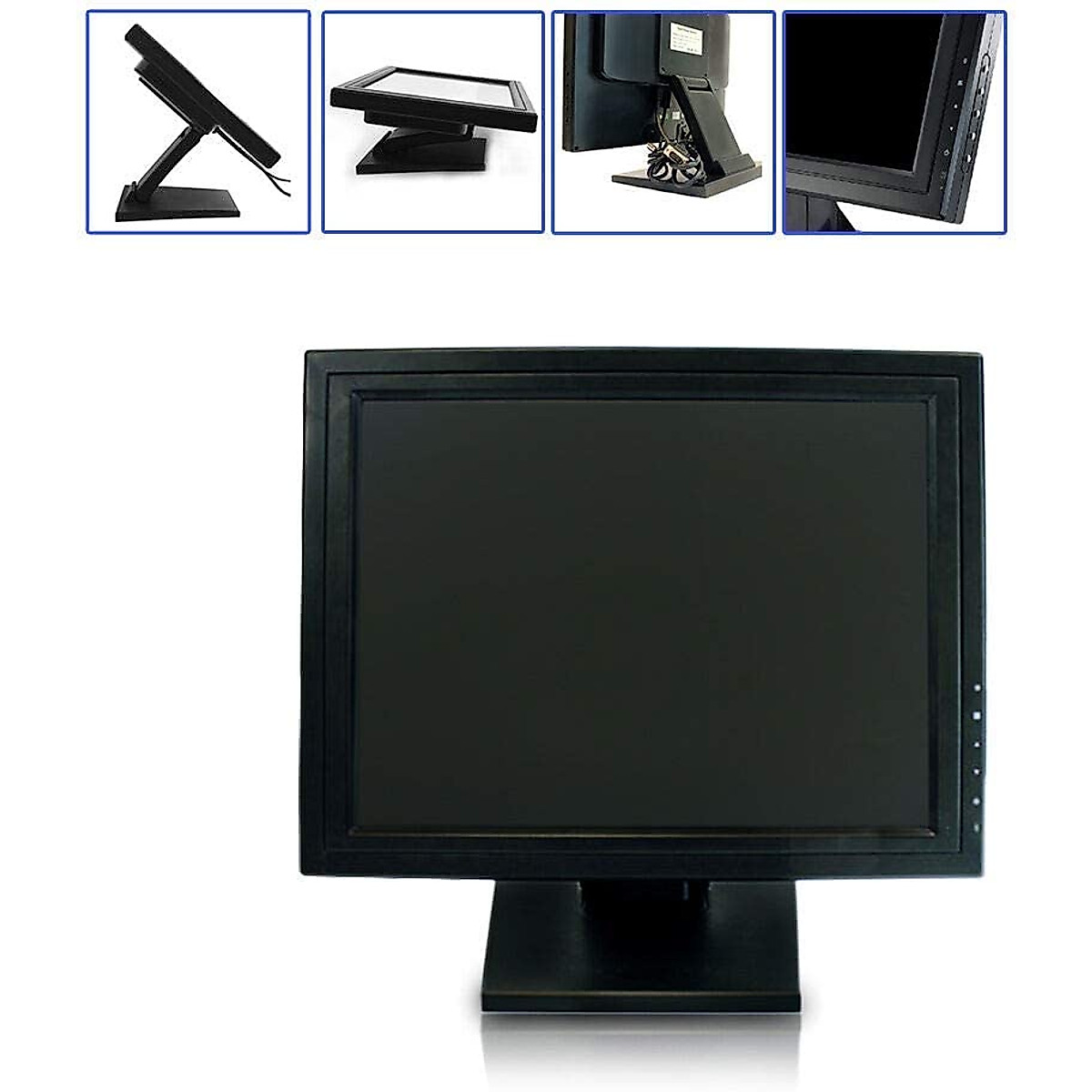 LOYALHEARTDY 17" Touch Screen LED Display Monitor, Cash Register VOD System POS Stand Restaurant VGA LED Touch Screen Monitor HD Touch Screen POS, with ergonomic base, 1280X1024 Maximum Resolution