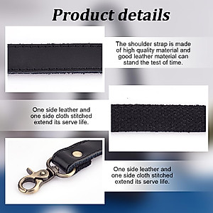 PH PandaHall 2pcs 22 Inch Black Leather Replacement Handles, 20mm Wide Purses Straps Handbags Shoulder Bag Strap with Antique Bronze Swivel Lobster Buckles for DIY Bag Making