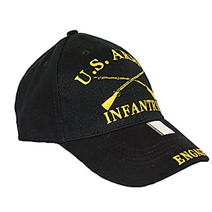 Moon US Army Infantry Crossed Rifles Branch Insignia Embroidered Hat Follow Me Engage Premium Quality Dad Hat For Men Women