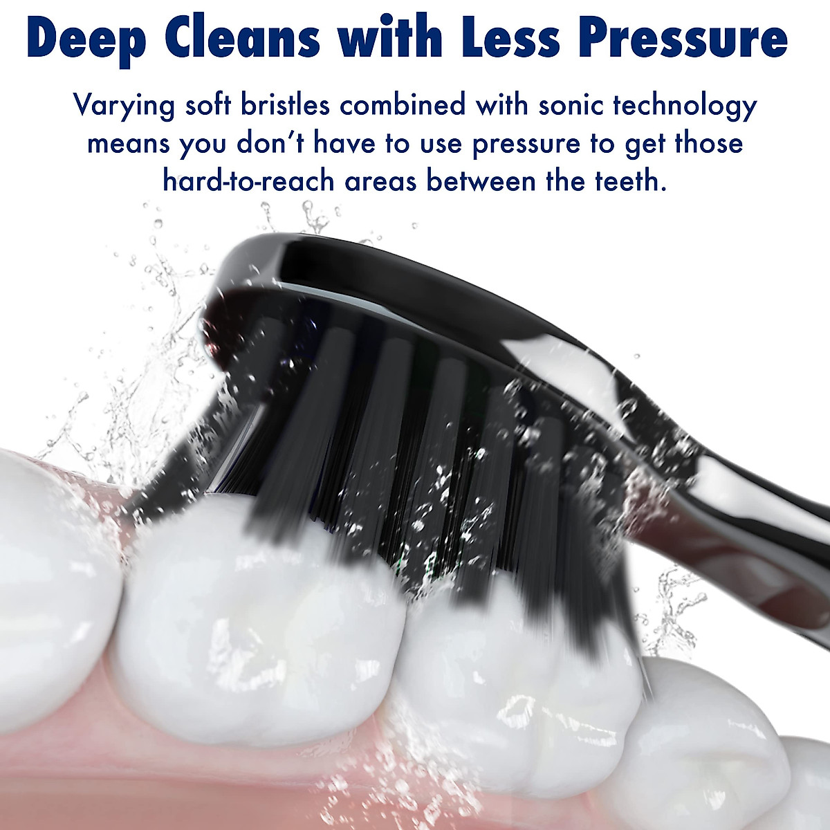 Replacement Electric Toothbrush Heads for Fairywill, Sonic-FX, SnapWhite – Soft Nylon Charcoal Bristle Twist Lock Replacement Tooth Brush Head, Compatible with Electric Toothbrushes (Black,Pack of 8)