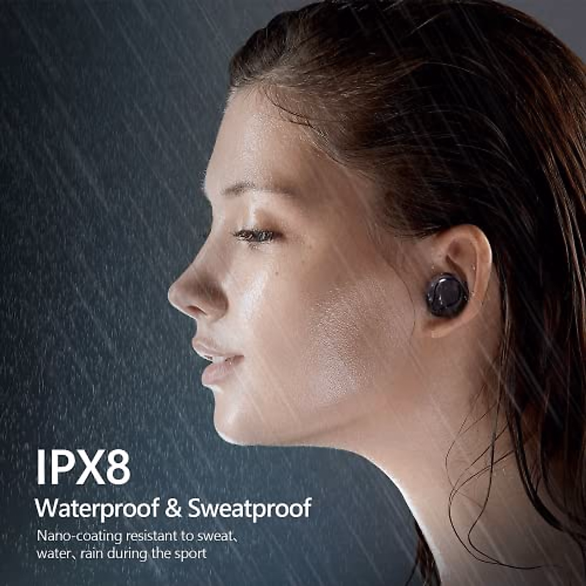 Lankey Pro Ear Buds Wireless,Bluetooth Headphones,180H Playtime Ear Buds with Microphone, IPX8 Waterproof in Ear Headphones with Digital Display,Touch Control for Sports,Work,Gym(Black)