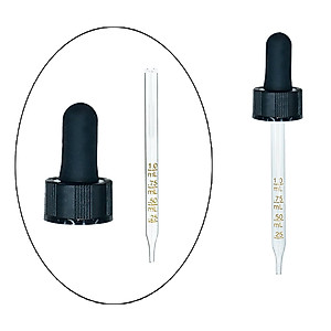 (Pack of 80) 2 oz. Amber Boston Round with Graduated Black Glass Dropper