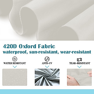 Iceberg Elf Papasan Chair Cover Waterproof,(for 47in Outdoor Papasan Chairs Covers) Bbeige, Zipper Design, Easy to Put On and Take Off, Dust Resistant Patio Furniture Seat Covers