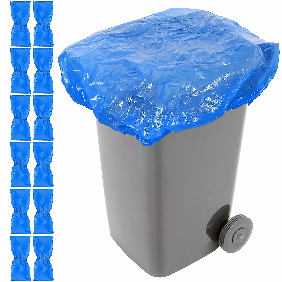 Yeaqee 12 Pcs Garbage Can Covers 90 Gallon Outside Extra Large Waste Container Cover Trash Odor Smell Buster with Elastic Rubber Band Plastic Dustproof Cover for Outside Household Kitchen Bin
