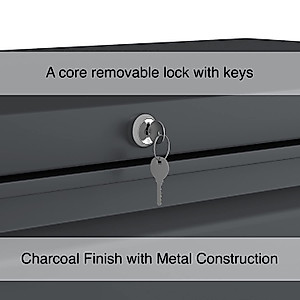 Lorell 2-Drawer Lateral File, 42 by 18-5/8 by 28-1/8-Inch, Charcoal