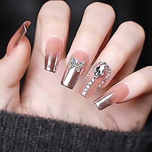 SILPECWEE 30pcs Butterfly Nail Charms Butterfly for Nails Design ab Nail Rhinestone Glass Crystal Nail Peals Alloy Nail Jewelry 3d Nail Decoration Nail Art Accessories