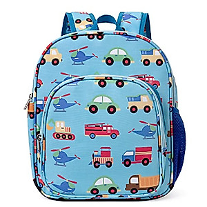 CLUCI Toddler Backpack for Boys Girls Kids Backpack Preschool Kindergarten Child Bookbag Travle Cute Blue Car Daycare Backpack