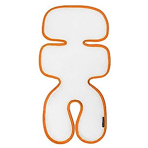Manito Breath Original 3D Mesh Seat Pad/Cushion/Liner for Stroller and Car Seat, Orange, One Size