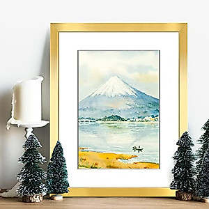 LaVie Home 11x14 Picture Frames (2 Pack, Gold), Simple Designed Wood Frame Set for Pictures 11x14, Horizontal and Vertical Formats for Wall Mounting,