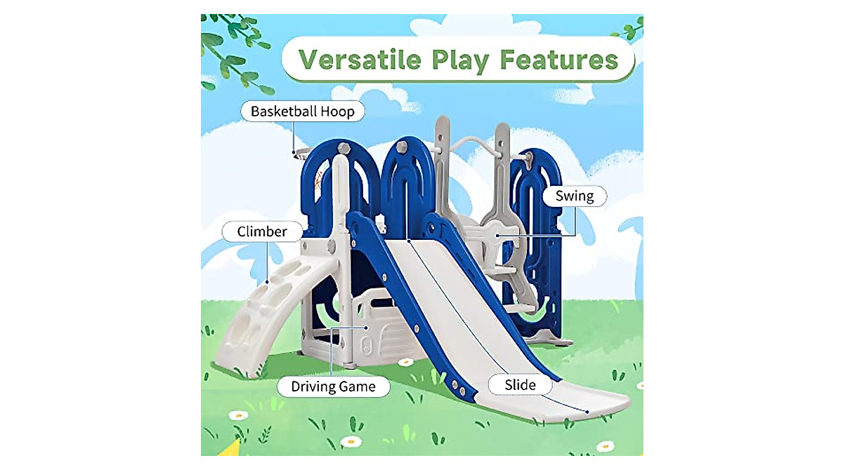 5-in-1 Toddler Swing and Slide Set for Endless Fun