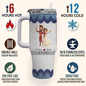 Custom 40oz Tumbler with Handle – choosing wedding officiant-Personalized Couple Gift for Anniversary Wedding Gift, Birthday, Mother's Day, Valentine’s Day GdajGi