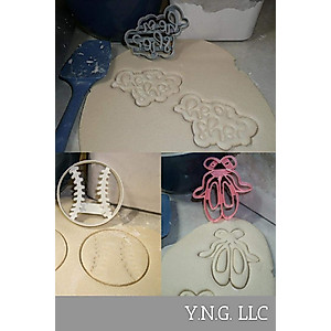 BASEBALL OR BALLET SLIPPERS GENDER REVEAL BABY SHOWER SET OF 3 COOKIE CUTTERS MADE IN USA PR1228