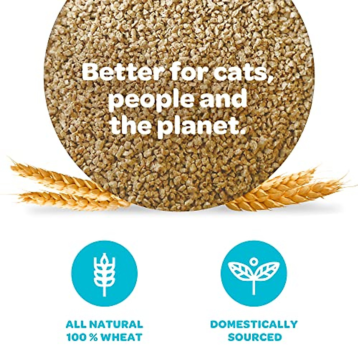 sWheat Scoop Natural Wheat Cat Litter, Original, Fast Clumping with Odor Neutralizing Enzymes, 25 Pound Bag