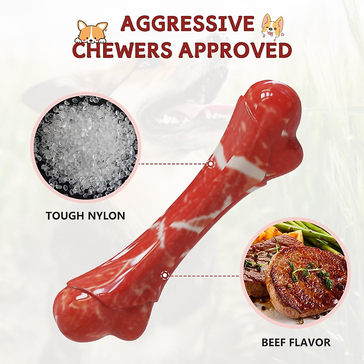 Dog Toys for Aggressive Chewers Large Dogs Indestructible Dog Chew Toys Tough Nylon Dog Bones to Keep Them Busy