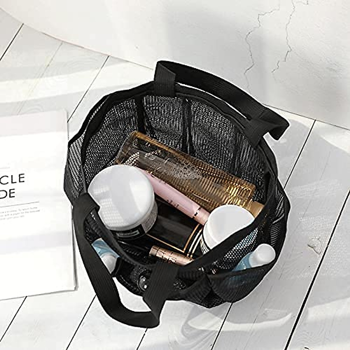 Mesh Shower Caddy Basket for College Dorm Room Essentials, Hanging Portable Tote Bag Toiletry for Bathroom Accessories