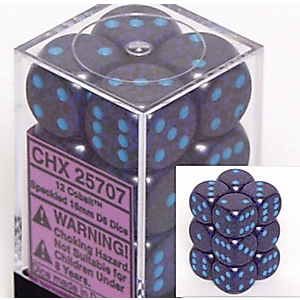 Cobalt Speckled 6 Sided 16mm Dice Block (12-Dice)