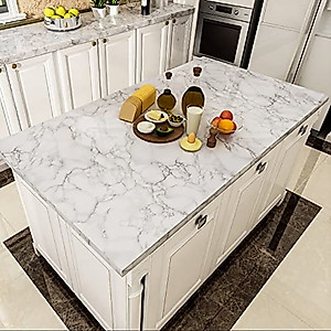 Yenhome Grey Marble Countertop Contact Paper Peel and Stick Waterproof Marble Contact Paper for Desk Cabinets 17.7x118 Inch Glossy Vinyl Counter Top Covers for Kitchen Peel and Stick Granite Wallpaper