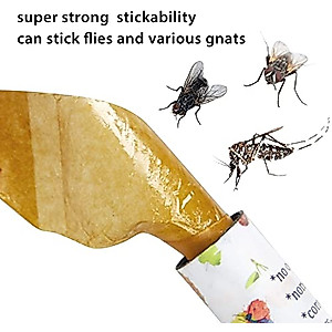 Stingmon 20 Rolls Sticky Fly Strips, Fly Traps for Indoor, Fly Traps Outdoor, Fruit Fly Glue Traps, Fly Ribbon Fly Paper Fly Tape Fly Catcher Killer for Gnat