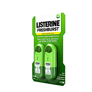 Listerine Freshburst Pocketmist Fresh Breath Mist, Non-Aerosol Sugar-Free Oral Care Spray For Bad Breath, 7.7 mL, 2 Pack