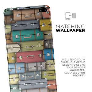 DesignSkinz Multicolored Traveling Suitcases Protective Vinyl Decal Wrap Skin Cover Compatible with The Samsung Galaxy S20 (Screen Trim & Back Glass Skin)