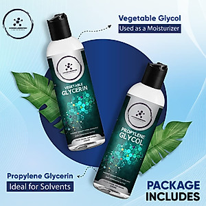 Compass Laboratory Propylene Glycol & Vegetable Glycerin - 500mL Each | USP-Grade, High-Purity Mixing Solutions