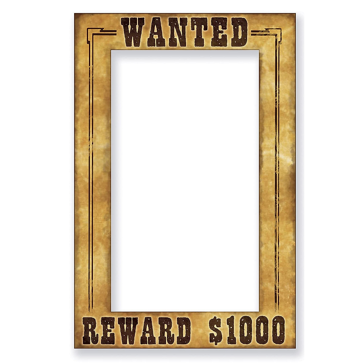 3-D Western Centerpiece Party Accessory (1 Count) (1/Pkg) & Wanted Photo Booth Fun Selfie Frame Western Party Supplies, 15.5" x 23.5", Multicolored