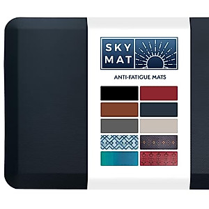 Sky Solutions Anti Fatigue Floor Mat - 3/4" Thick Cushioned Kitchen Rug, Standing Desk Mat - Comfort at Home, Office, Garage - Non Slip, Durable and Stain Resistant (20" x 39", Dark Blue)