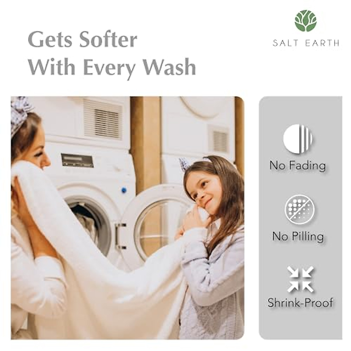 Salt Earth Cotton Queen Size 4 Piece Sheet Set 100% Cotton with 16 Inch Deep Pockets Easy Fit Sateen Weave Sheets & Extra Soft Breathable & Comfortable 400 Thread Count (Royal Mist/Light Purple)