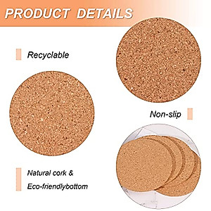 80 Pcs Cork Coaster for Drink Absorbent 4 Inches Tea or Coffee Coaster Set Round Heat Resistant Bar Coasters Reusable Table Blank Coasters Gifts for Cold Drinks Wine Glass Cup Mug Plant Office Home