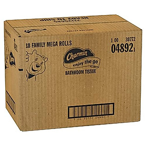 Charmin Toilet Paper Ultra Strong Clean Touch, 18 Family Mega Rolls = 90 Regular Rolls (Packaging May Vary), Household Essentials, Bathroom Essentials