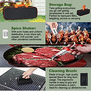 Griddle Accessories Kit, 42PCS Flat Top Grill Accessories Set for Blackstone and Camp Chef, BBQ Spatula Set with Enlarged Spatulas, Scraper, Tongs for Outdoor Barbecue & Cooking