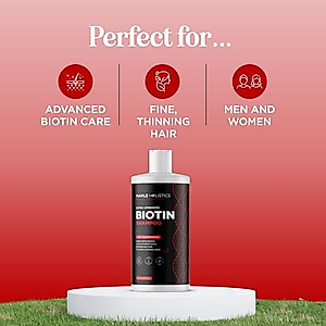 Ultra Biotin Shampoo for Thinning Hair - Extra Strength Volumizing Shampoo for Men and Women with B Vitamins and Rosemary Essential Oil - Sulfate Free Shampoo Biotin Formula for Hair and Scalp Care