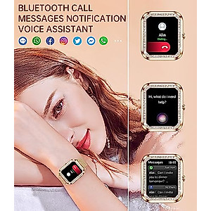 Smart Watch for Women(Answer/Make Calls) 1.59" Small Screen Fitness Tracker with Heart Rate Sleep Monitor Blood Oxygen Pedometer Calories DIY Dial 19 Sport Modes Smartwatch for iOS Android Phone