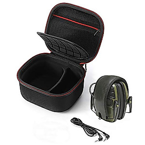 Hard Travel Carrying Case for Howard Leight Honeywell Impact Sport Sound Amplification Electronic Shooting Earmuff and Genesis Sharp-Shooter Shooting Glasses. (Case Only!)-Black