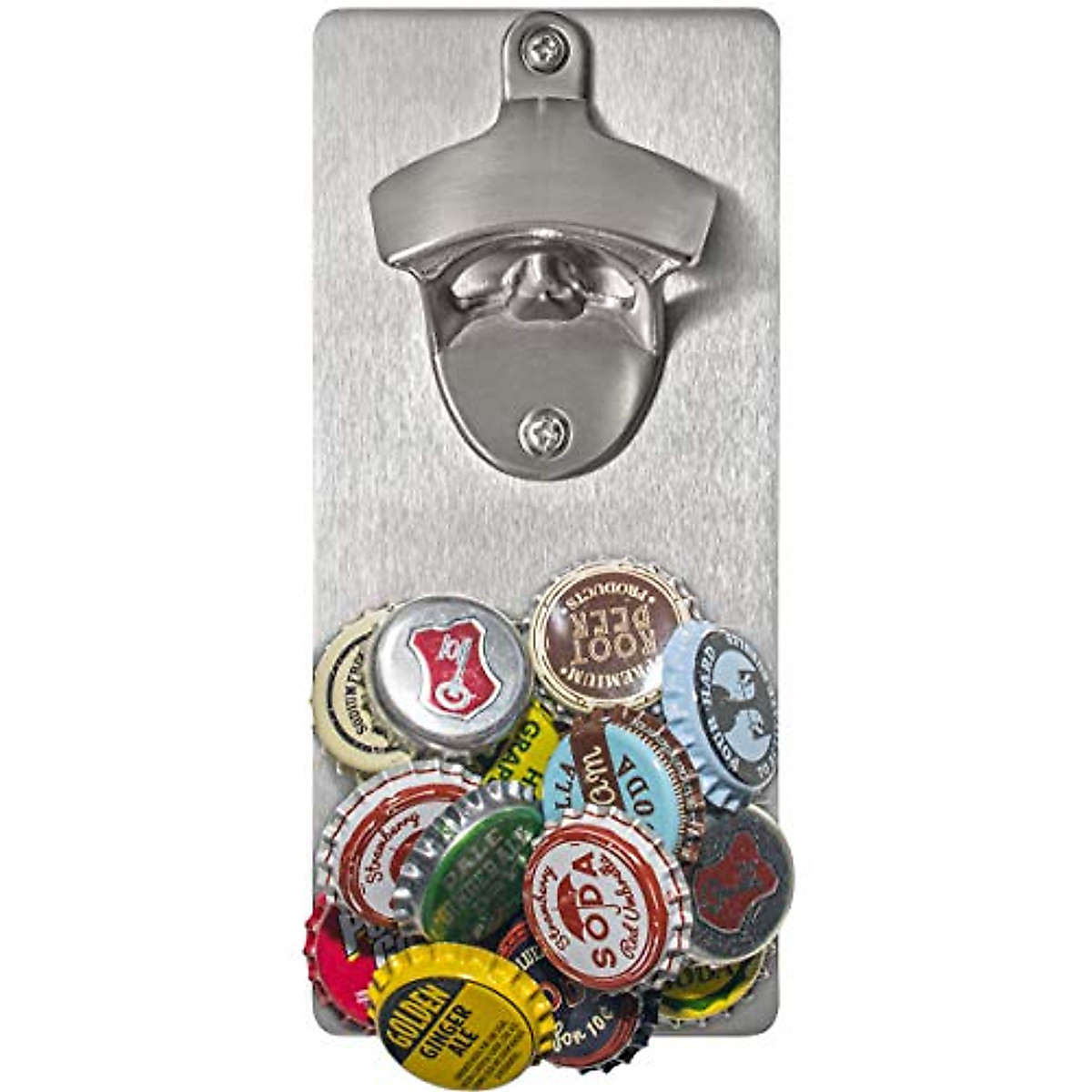 Beer Bottle Opener Wall Mounted with Magnetic Cap Catcher Wall Mount Bottle opener Magnet | Beer gifts for men | Father's day | Man cave decor accessories | Dad Birthday Gift