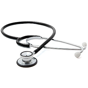 Dealmed General Exam Stethoscope – Professional Economy Dual-Head Medical Stethoscope with Lightweight Chestpiece, Flexible 32” Tubing & Comfort Eartips (Black)