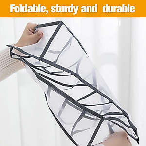 PANDOLA 2 Pack 7 Grids Wardrobe Clothes Organizer, Washable Foldable Clothes Organizer for Folded Clothes, Compartment Storage Box Drawer Organizer for T-shirt Legging Skirts Kid Clothes (Gray)