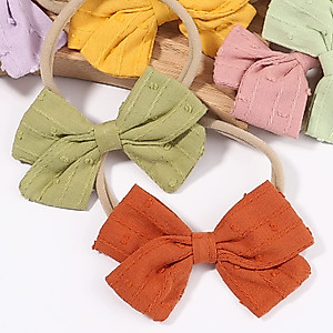 choicbaby 20PCS Baby Nylon Headbands Bows, Super Soft Cotton Linen Nylon Hairbands for Newborn Infant Toddlers Kids Hair Accessories
