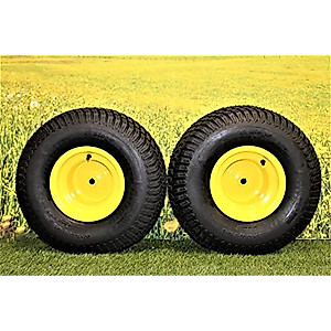 (Set of 2) 20x10.00-8 Tires & Wheels 4 Ply for Lawn & Garden Mower Turf Tires ATW-003 w/Keyed Hub