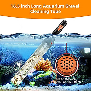 enomol Gravel Vacuum for Aquarium Water Changer Fish Tank Cleaning Tools,Siphon Universal Quick Pump Aquarium Water Changing (30ft)