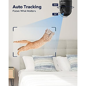 MUBVIEW Cameras for Home Security, Indoor Security Camera, 2.4G WiFi Wired Camera Ideal for Dog/Elder/Baby, Motion Tracking, Two-Way Audio, Pan Tilt, 24/7, 2K Night Vision PK320B-D