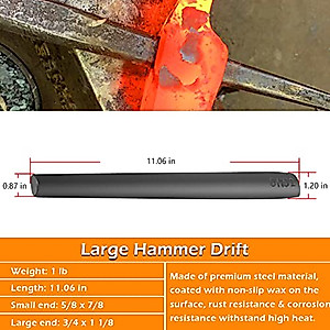 Blacksmith Drift Kit Blacksmith Hammer Eye Drift Tool Set Includes Knifemakers Tomahawk, Large Hammer and Mouse Axe Drift, Blacksmith Forging Tools, 3PCS