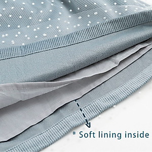 Curipeer Baby Girls Long Sleeve Lace Dress Smock Toddler Velvet Tulle Dress for Autumn and Spring Blue 12 Months