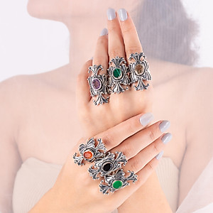 AUDRIELLE 925 Sterling Silver Ring, Pink Opal Oval Shape Handmade Gemstone, Adjustable