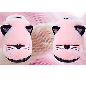 Anddyam Kids Family Cute Cat Household Anti-Slip Indoor Home Slippers for Girls and Boys (1.5-3 Little Kid, Pink, 1.5)