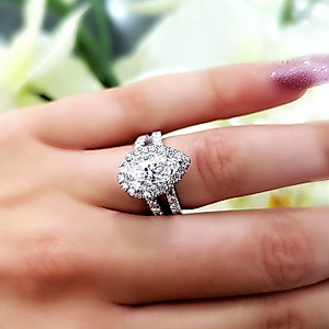 Blocaci Pear Shaped Engagement Rings for Women Platinum Plated Silver 1 Carat Center Moissanite Teardrop Women's Engagement Rings Wessing Anniversary Rings with Text Engraving（size 7