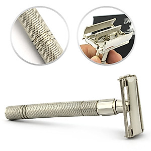Twist Open Butterfly Style Men's Shaving De Safety Razor (Blades Not Included). Classic Vintage Razor Made in Stainless Steel.