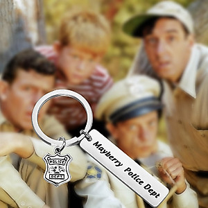 FAADBUK Funny Andy Griffith Show Keychain Mayberry Police Department Jewelry Andy Griffith Show Lover Gift For Friend Family (Mayberry K-S)